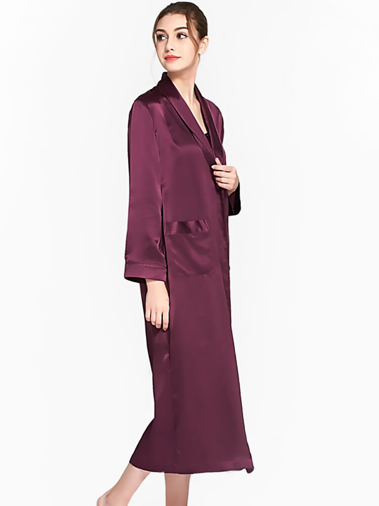 Classic Long Silk Robes Two piece Nightgown and Robe Set – DIANASILK