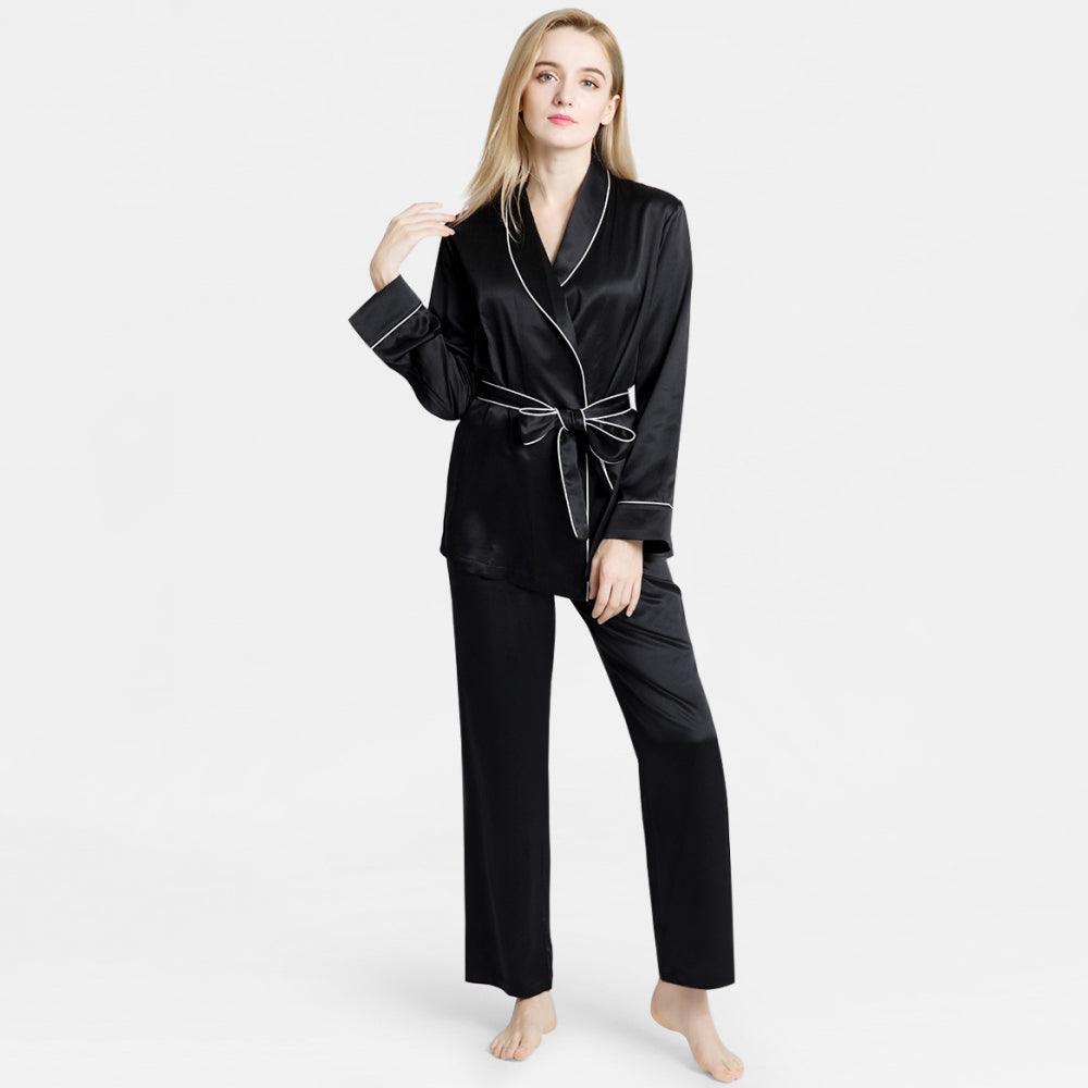 Black Silk Pajamas For Women