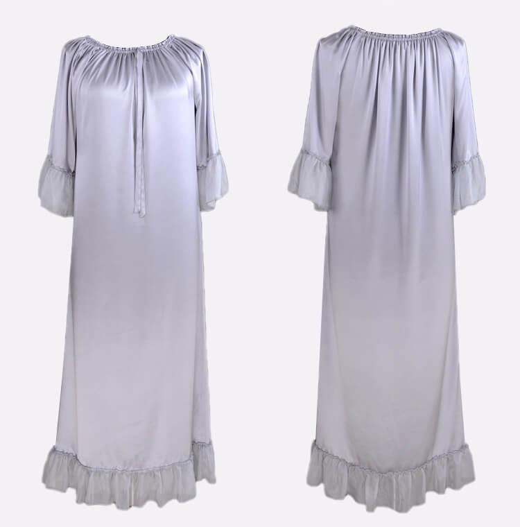 Women's 100% Silk Full Length Silk Nightgown Simple Nightdress – DIANASILK